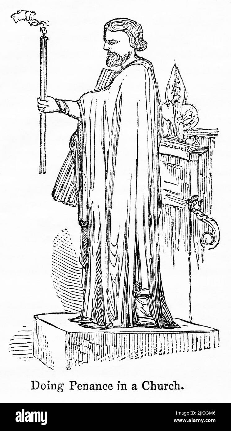 Repentance vintage illustration Black and White Stock Photos & Images ...