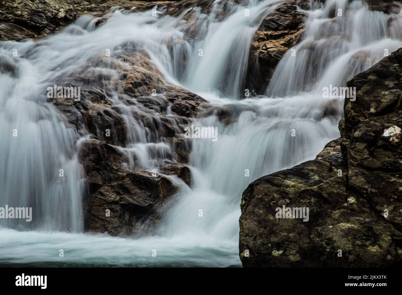 A long exposure waterfall in the Gorges Heric tourist attraction, Mons ...