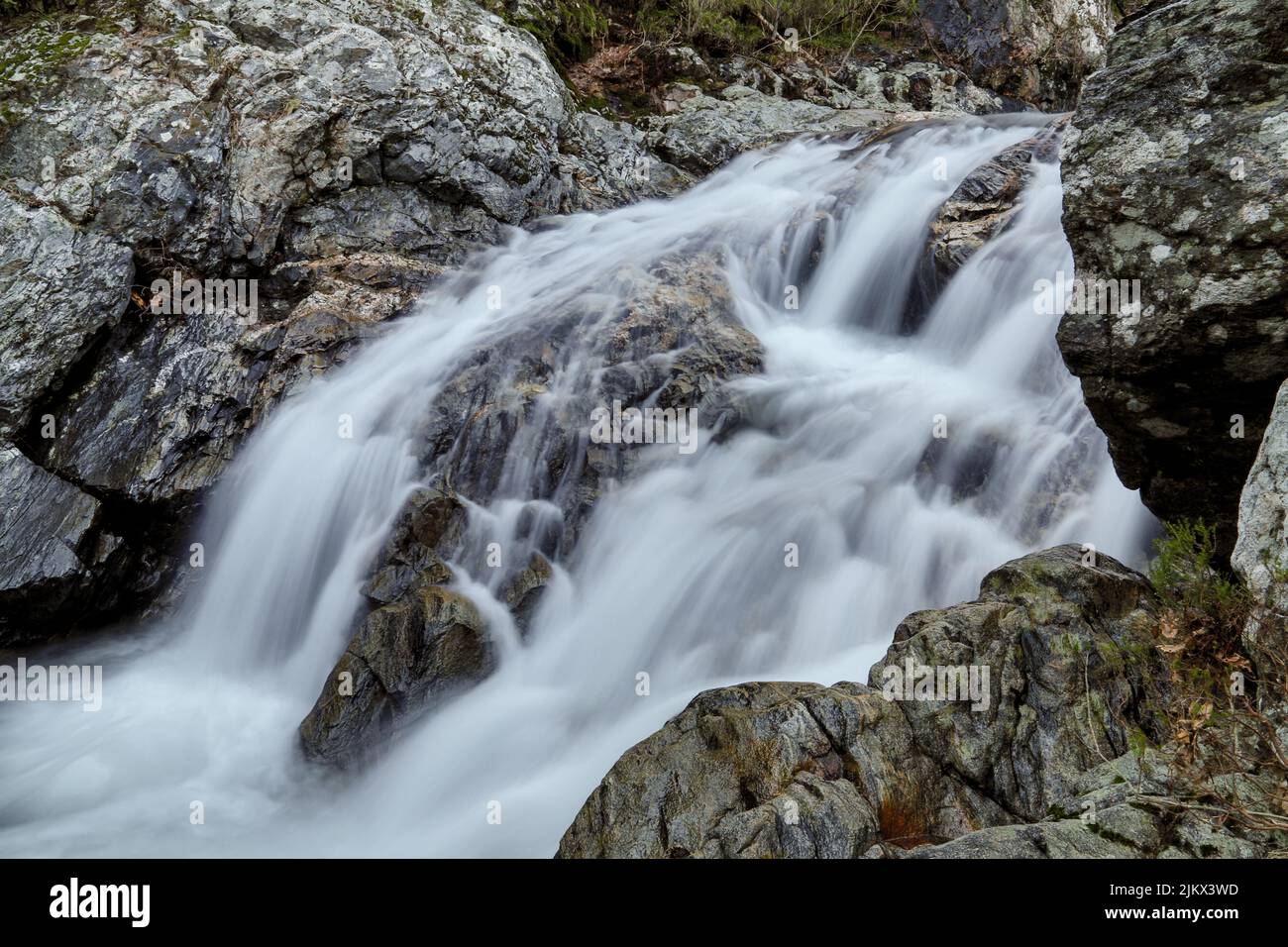 A long exposure waterfall in the Gorges Heric tourist attraction, Mons ...