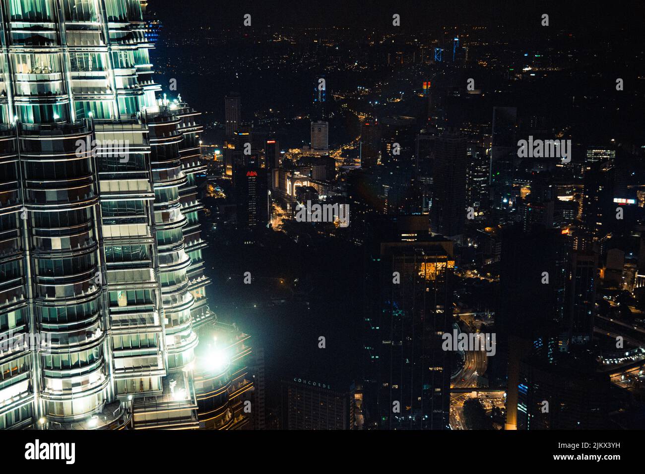 A night view of modern architecture in Kuala Lumpur, Malaysia Stock ...