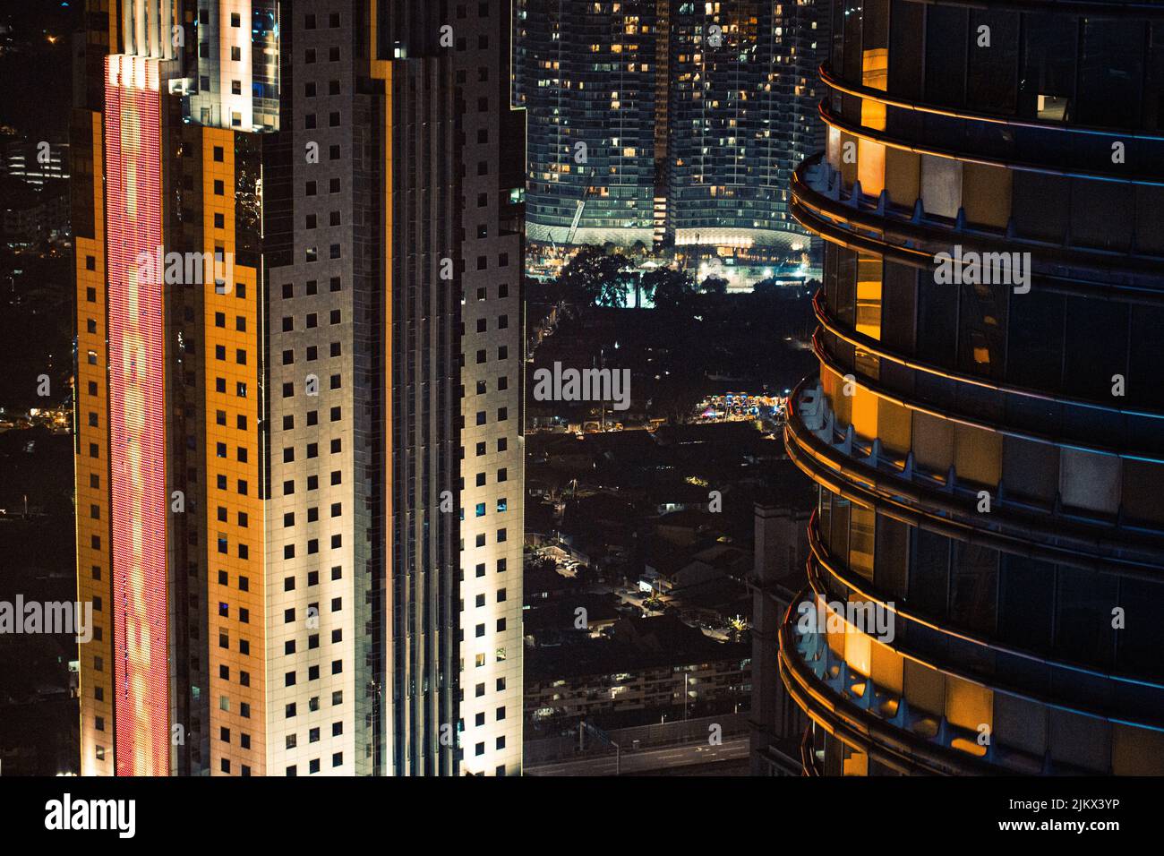 A night view of modern architecture in Kuala Lumpur, Malaysia Stock ...