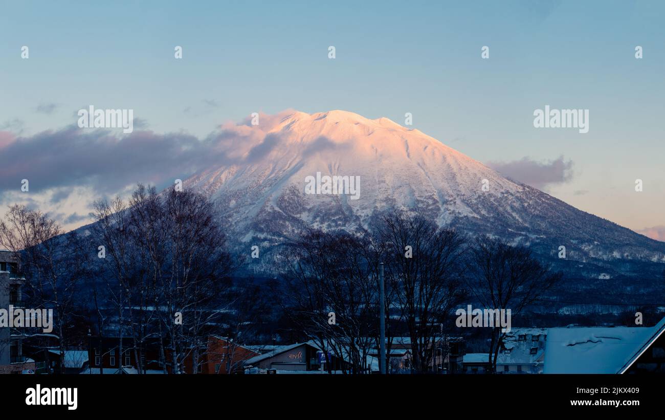 A scenic view of Mount Yotei, Niseko, Japan in winter Stock Photo - Alamy