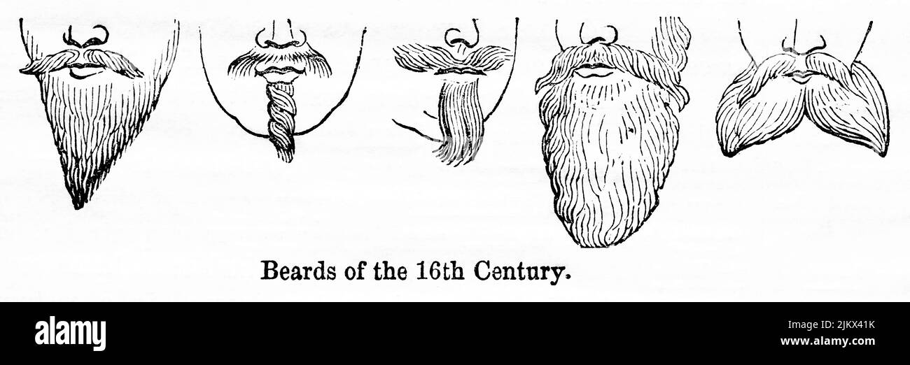Beards of the 16th Century, Illustration from the Book, "John Cassel’s ...