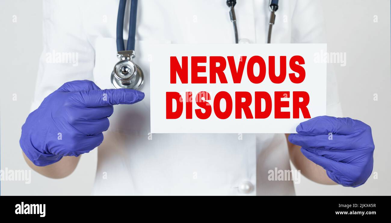 Medicine and health concept. The doctor points his finger at a sign ...