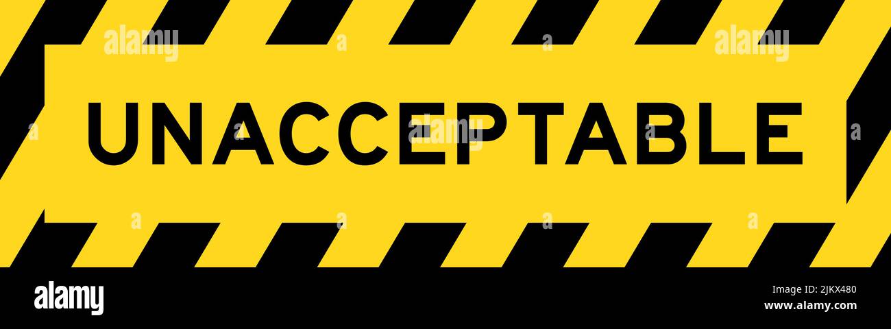 Yellow and black color with line striped label banner with word ...