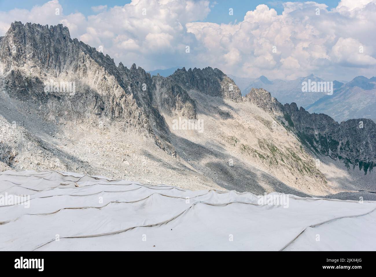 The alpine ice is being protected from climate changes and global ...