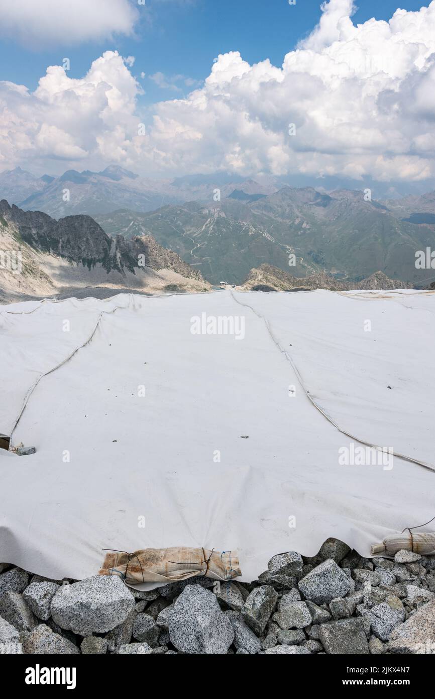The alpine ice is being protected from climate changes and global ...