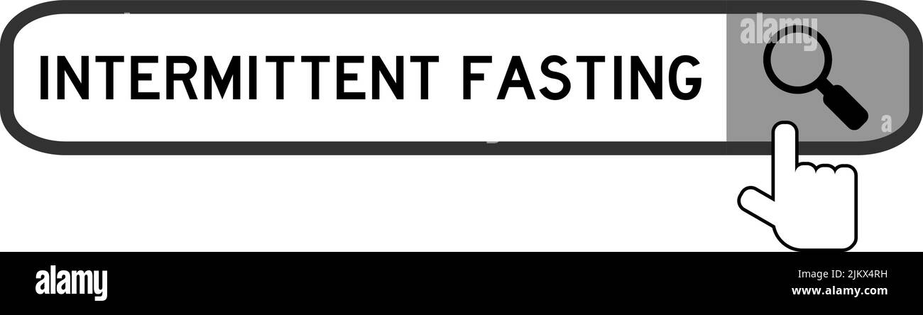 Search banner in word intermittent fasting with hand over magnifier ...