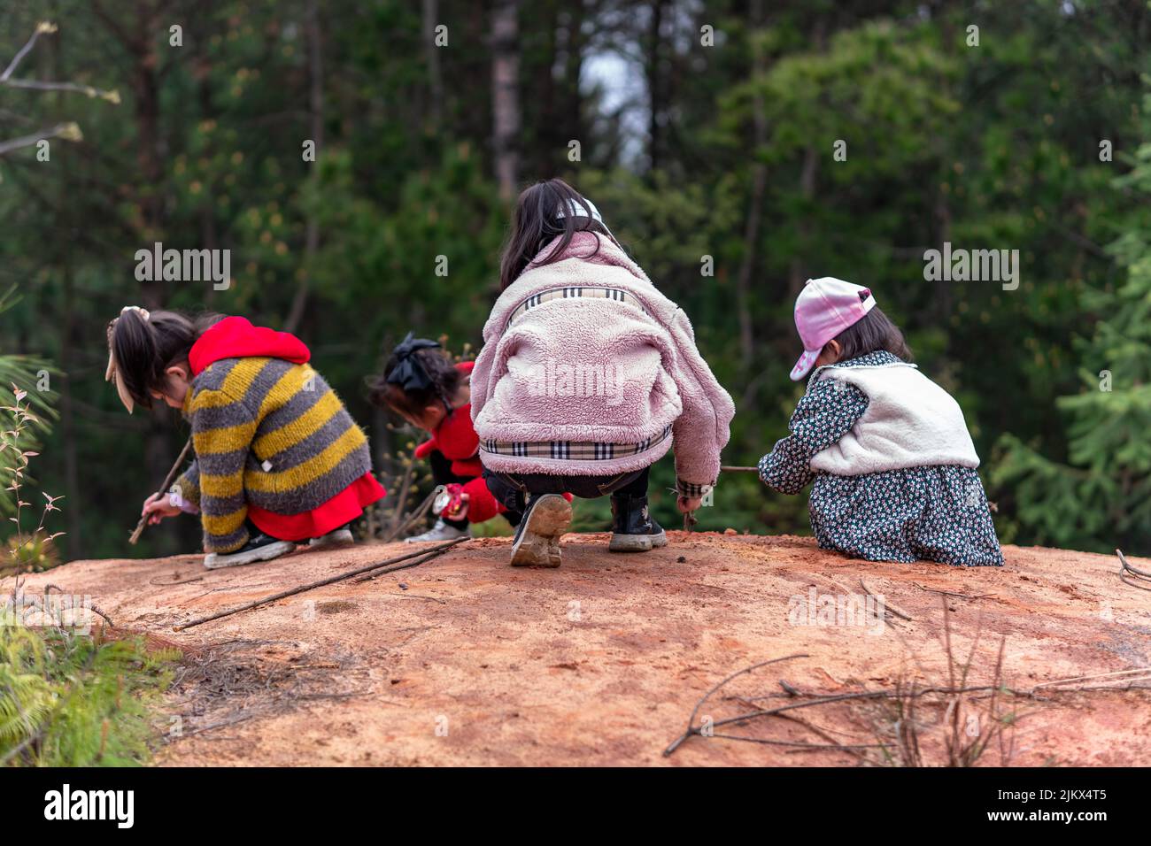 Children playing time in the wild Stock Photo - Alamy