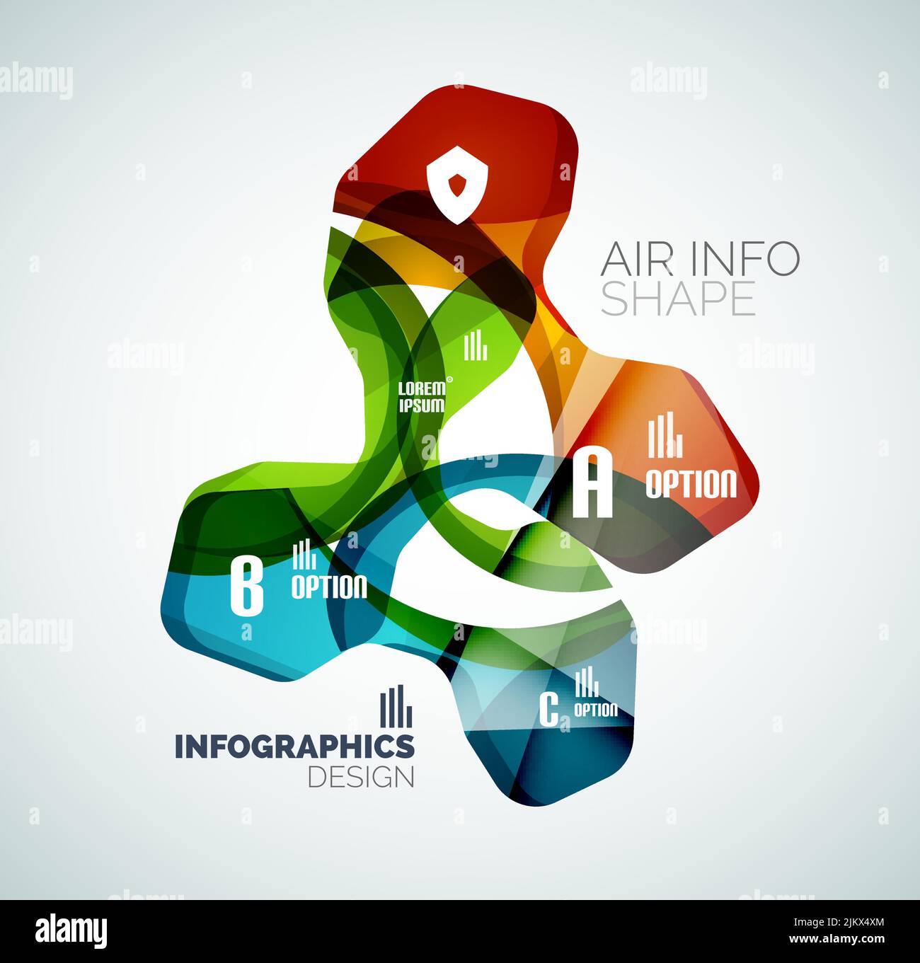 Modern fresh wave business infographics. Flowing wave shapes with ...