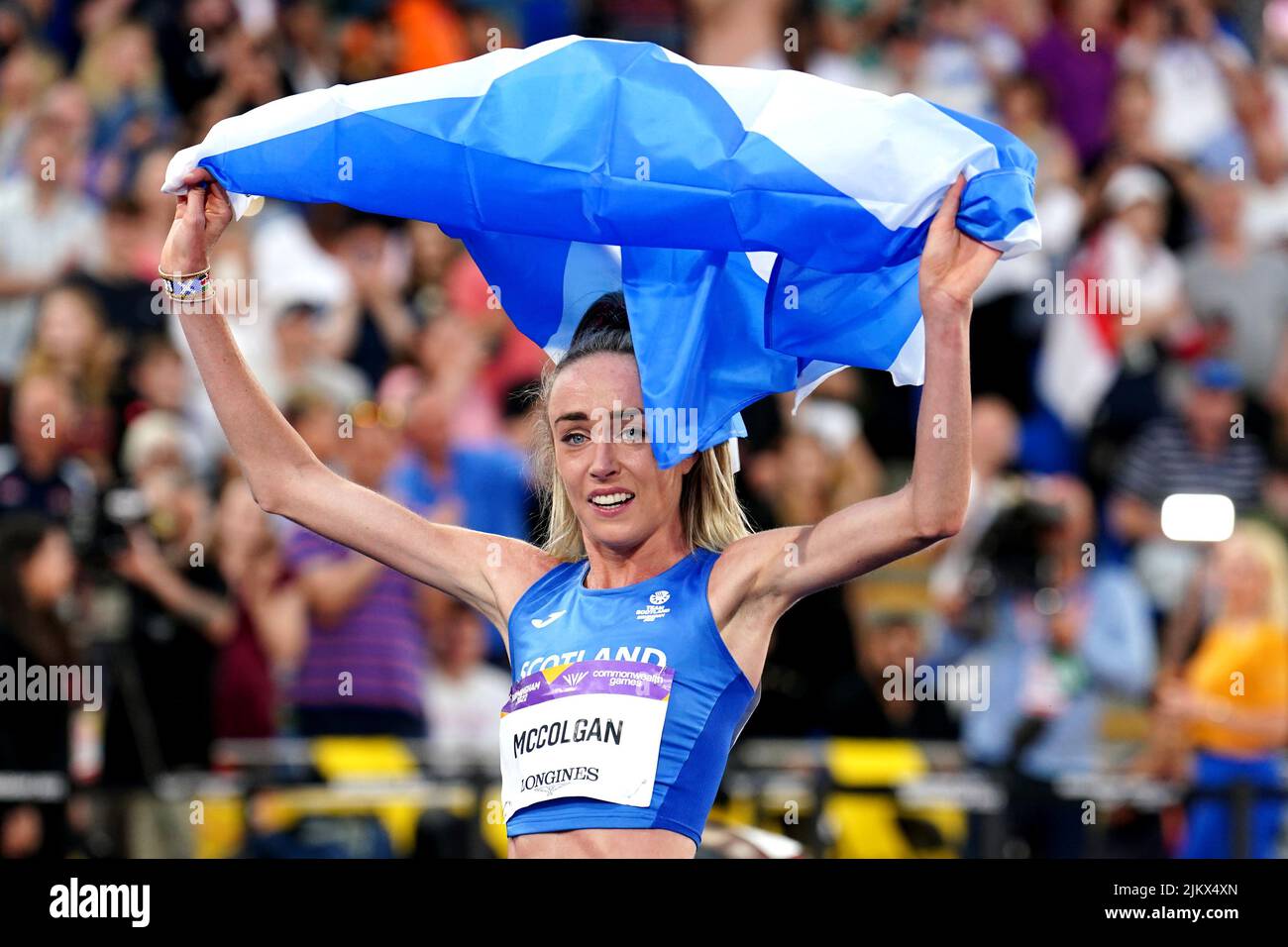 Scotland’s Eilish McColgan celebrates after winning Gold in the Women’s ...