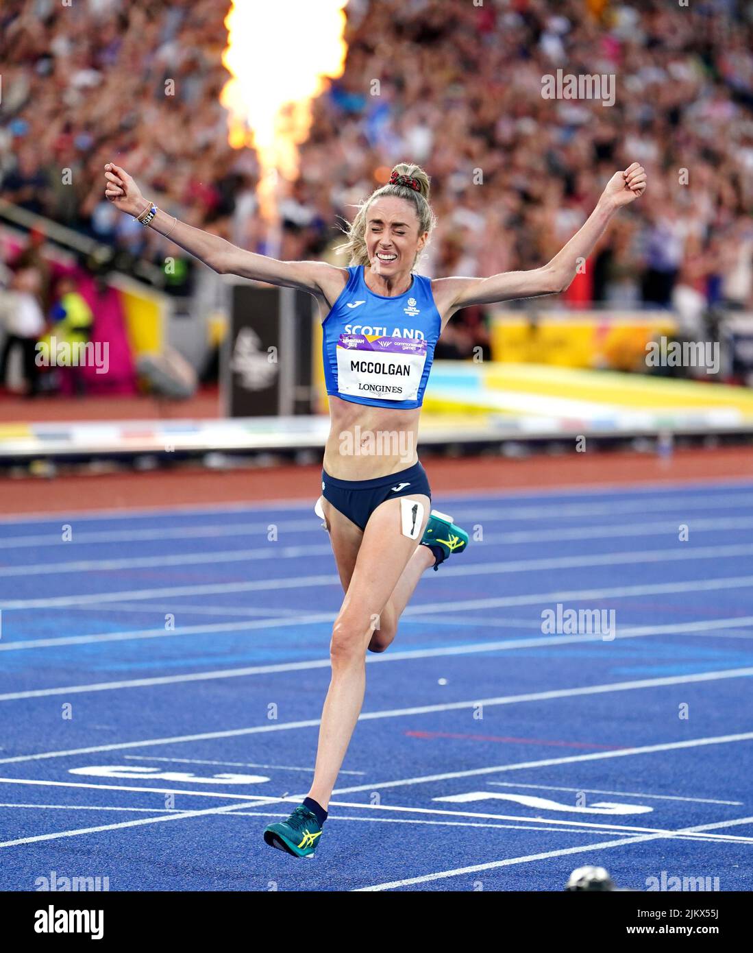 Scotland’s Eilish McColgan celebrates after winning Gold in the Women’s ...