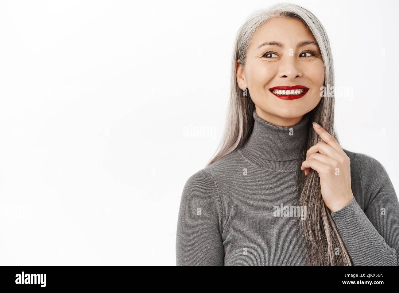 Close up portrait of beautiful asian female model, middle-aged ...