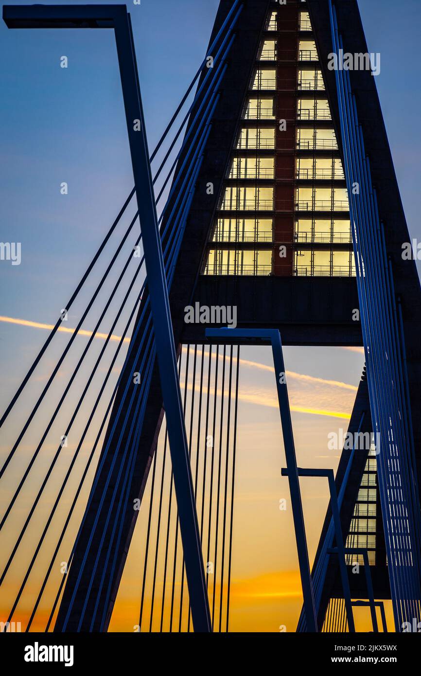 Abstract structure geometry of Megyeri Bridge in Budapest during ...