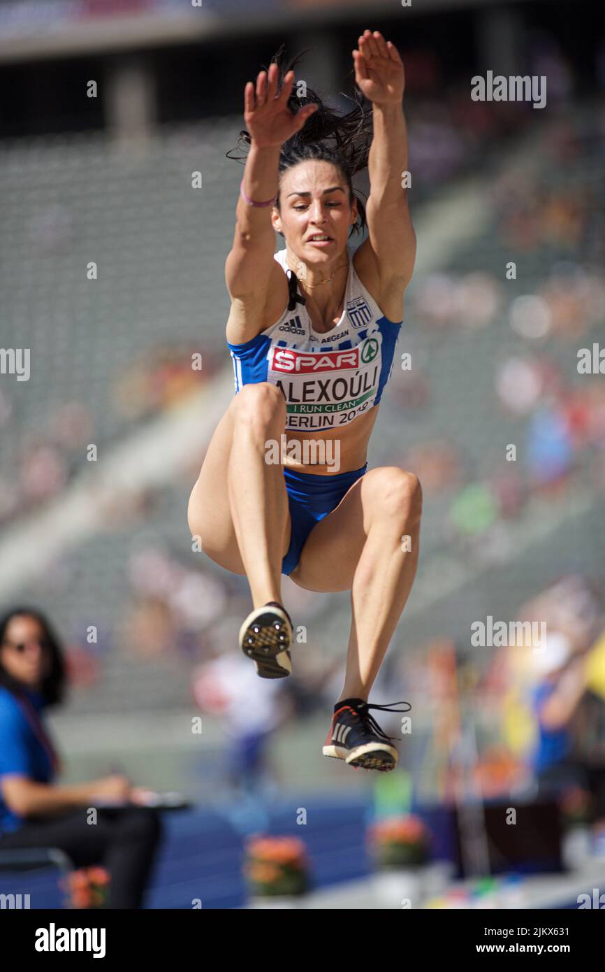 Haido Alexouli participating in the long jump at the European Athletics ...