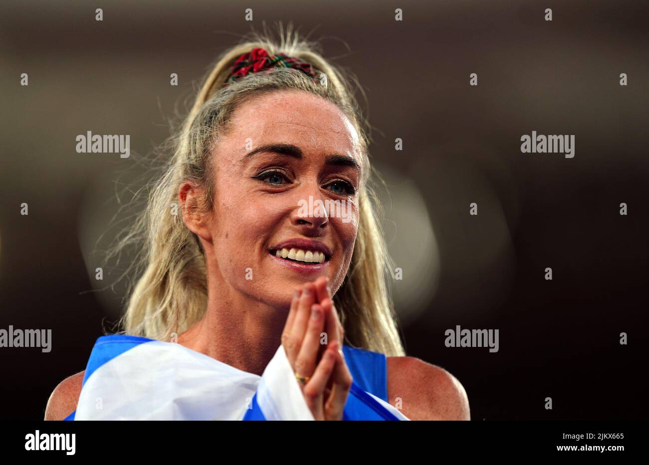 Scotland’s Eilish McColgan celebrates after winning the Women's 10,000m ...