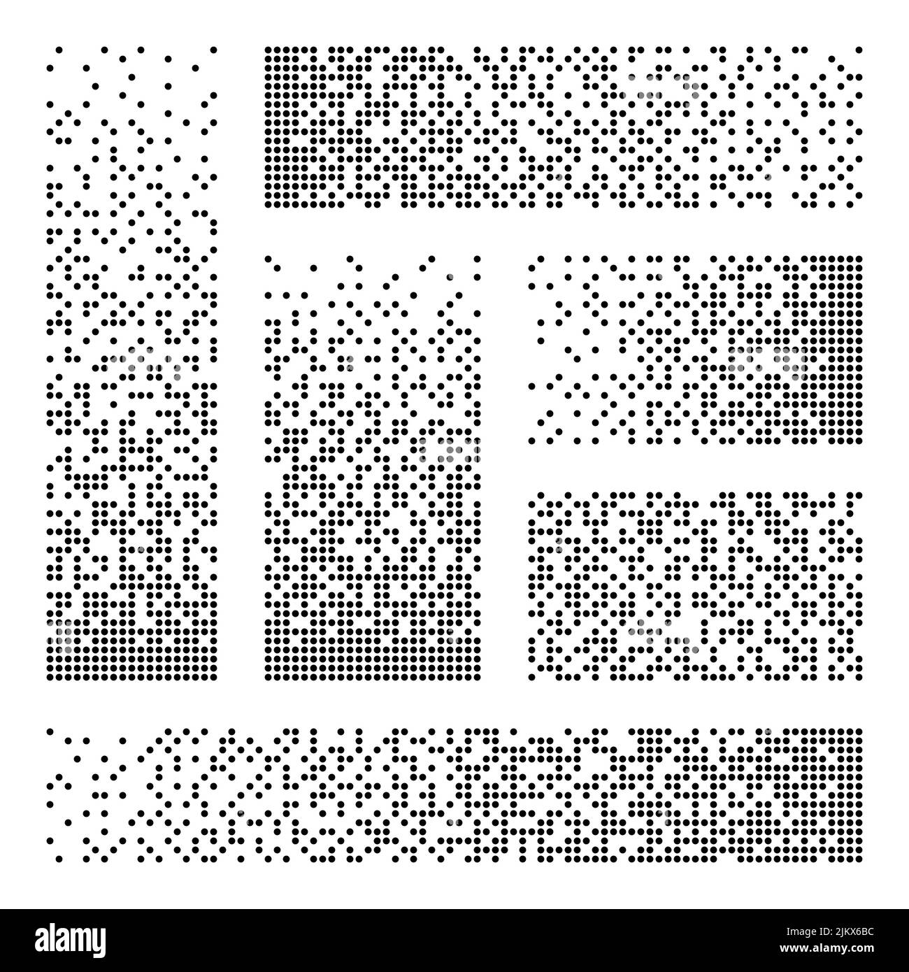Pixel disintegration, decay effect. Various rectangular elements made ...
