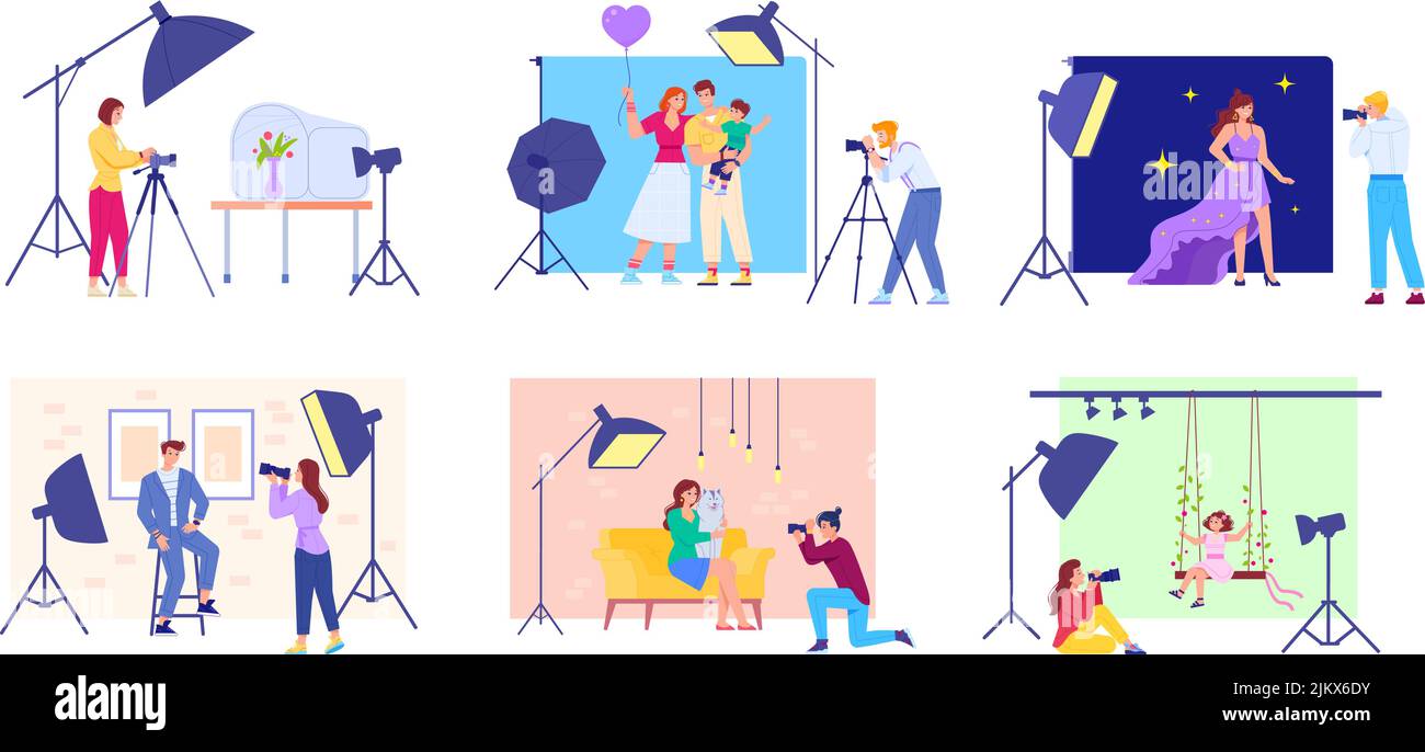 Photo studio session. Professional photoshoot fashion models or family ...