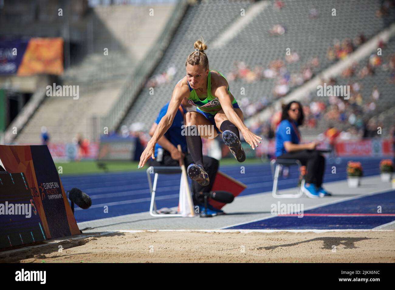 Neja Filipič participating in the long jump at the European Athletics ...