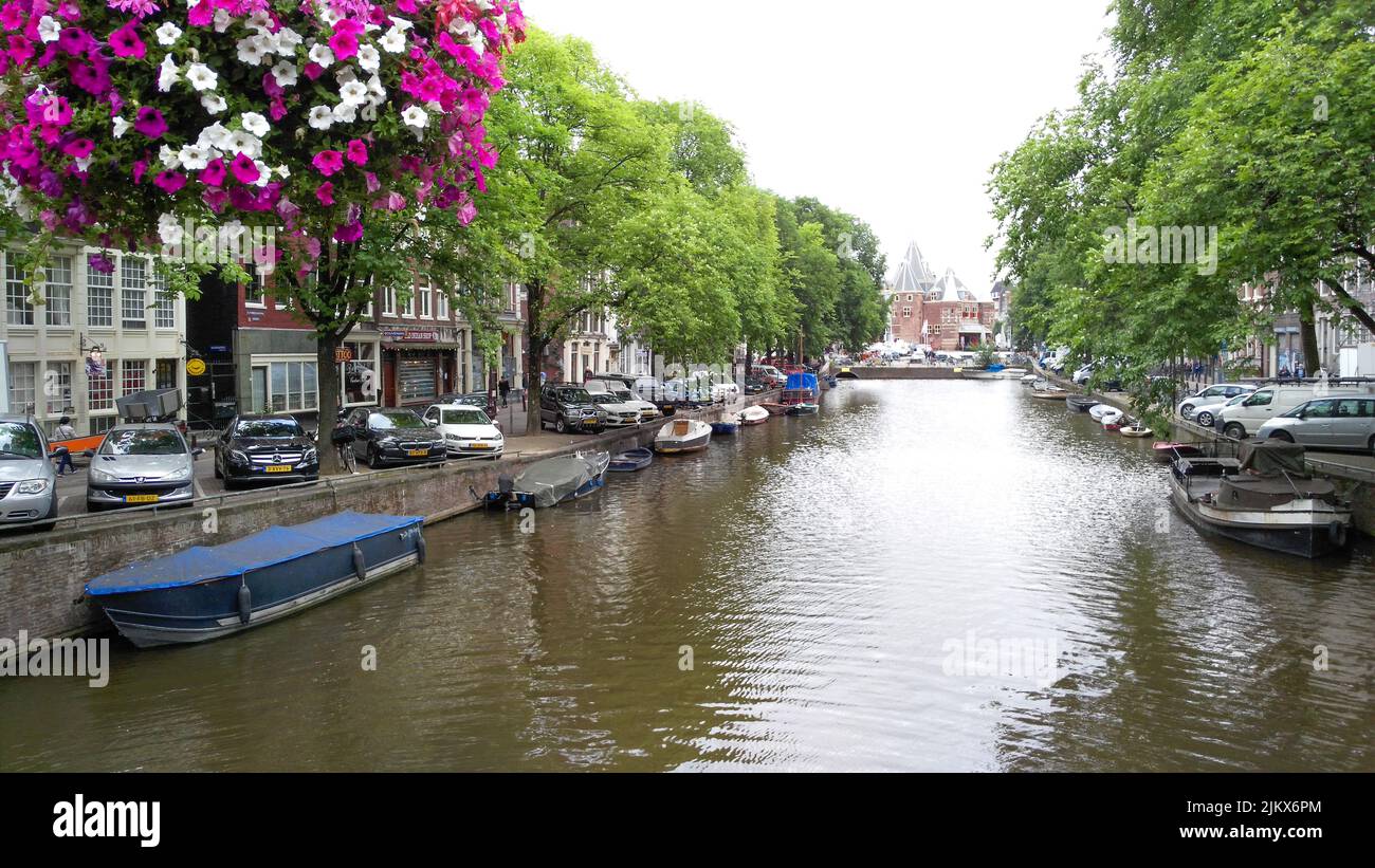 Amsterdam cannal picture form bridge Stock Photo - Alamy