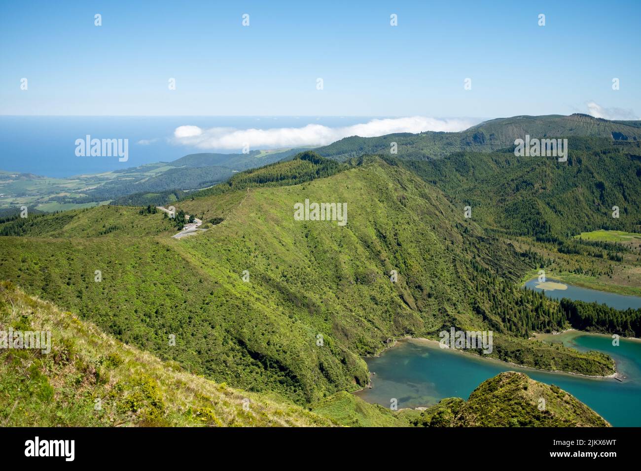 Azores, amazing View to Lagoa do Fogo, Sao Miguel Island in Azores ...