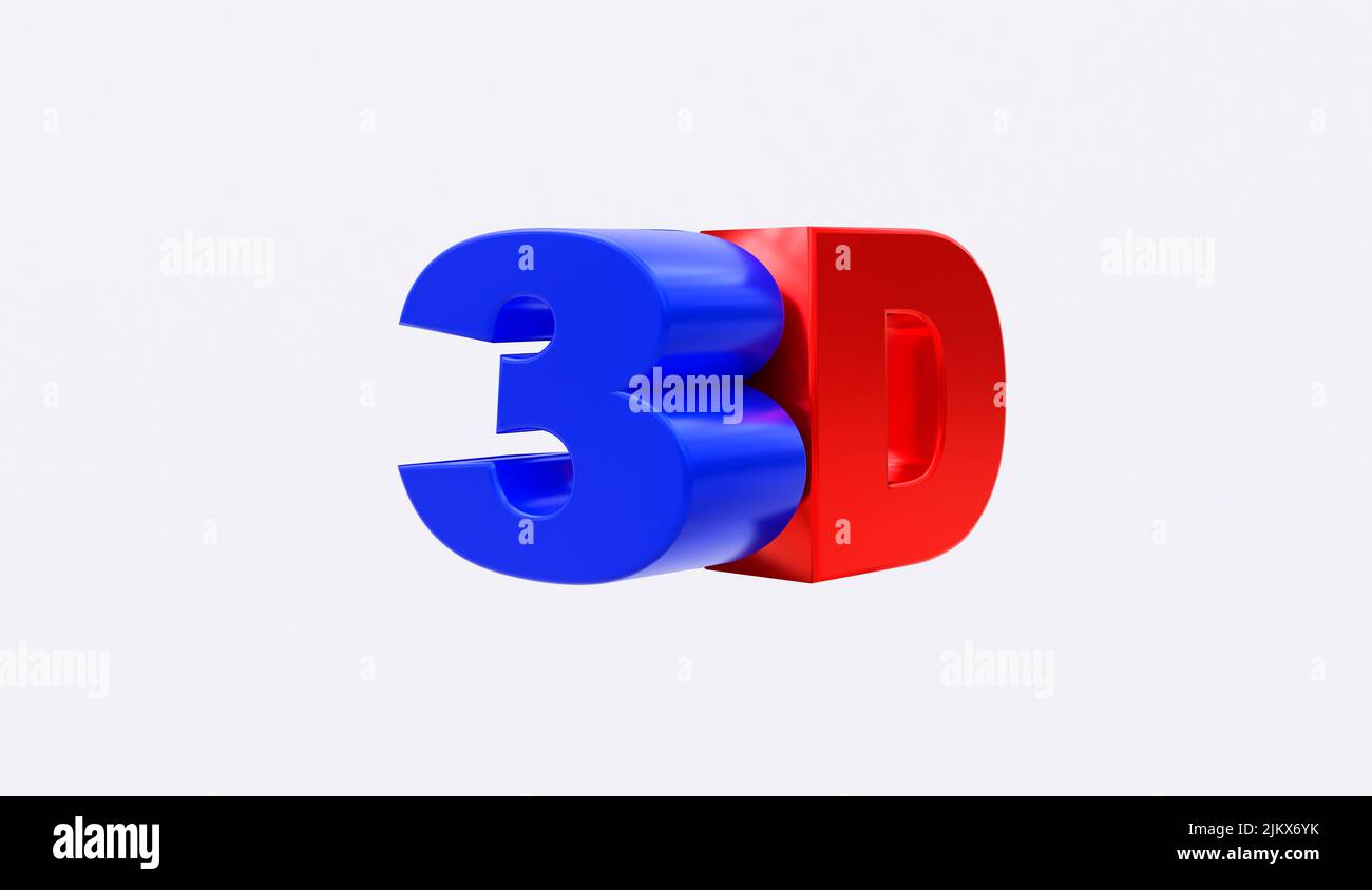3d logo image in blue and red with white background, 3d rendering Stock ...