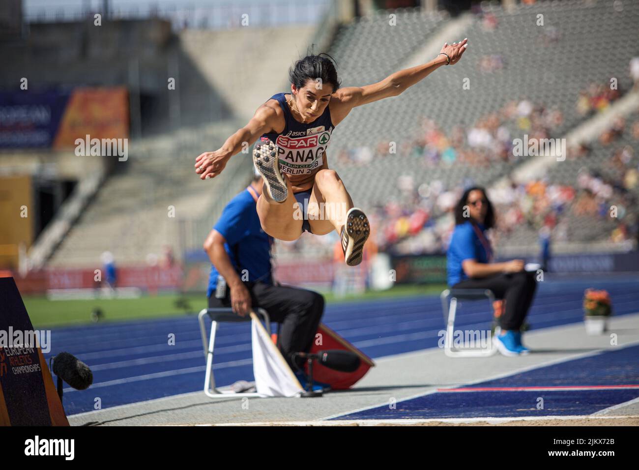 Nektaria Panagi participating in the long jump at the European ...