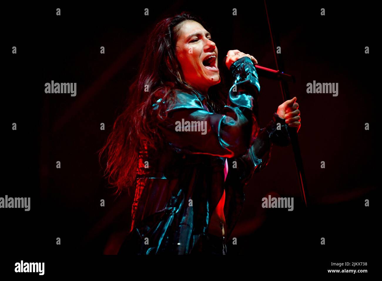 Elisa performing and singing on stage during the Italian singer Music ...