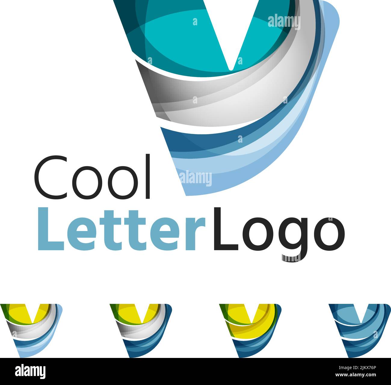 Set of abstract letter V company logos. Business icons made of ...