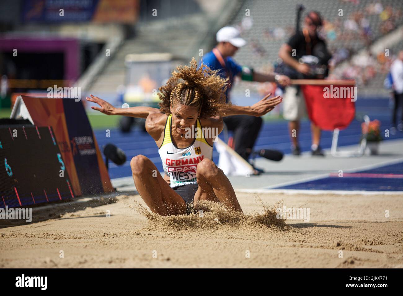 Alexandra Wester participating in the long jump at the European ...