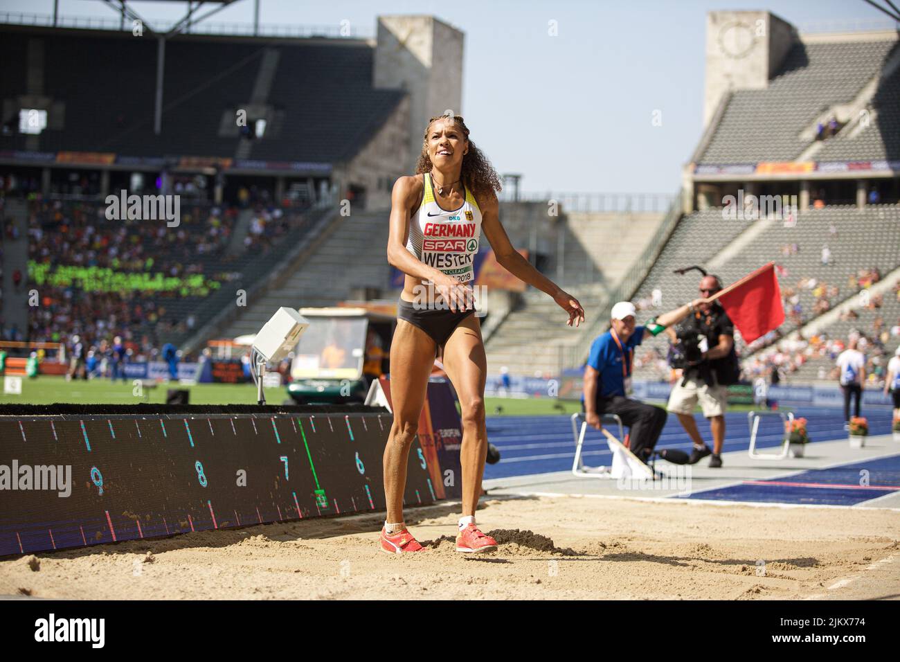 Alexandra Wester participating in the long jump at the European ...
