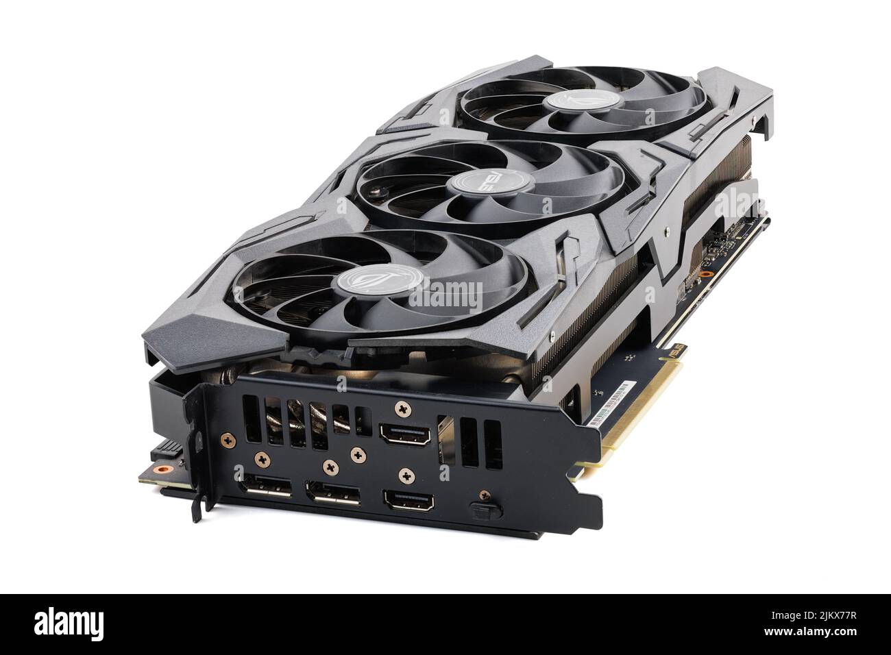 big black contemporary gaming graphics card isolated on white ...