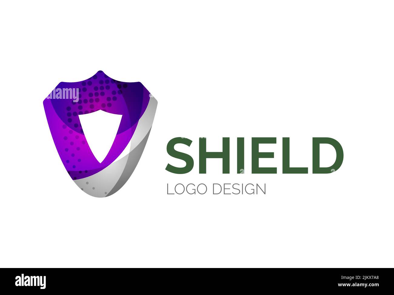 Abstract secure shield logo design made of color pieces - various ...