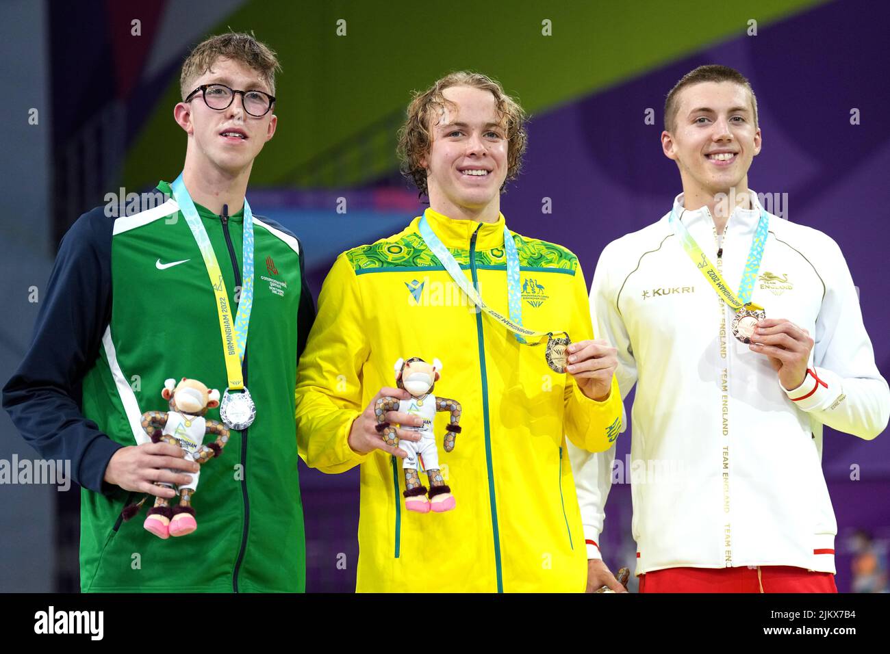 Australia's Sam Short (centre) with the gold medal, Northern Ireland's ...