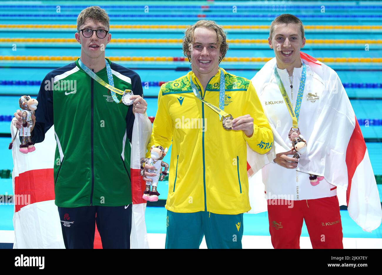 Australia's Sam Short (centre) with the gold medal, Northern Ireland's ...
