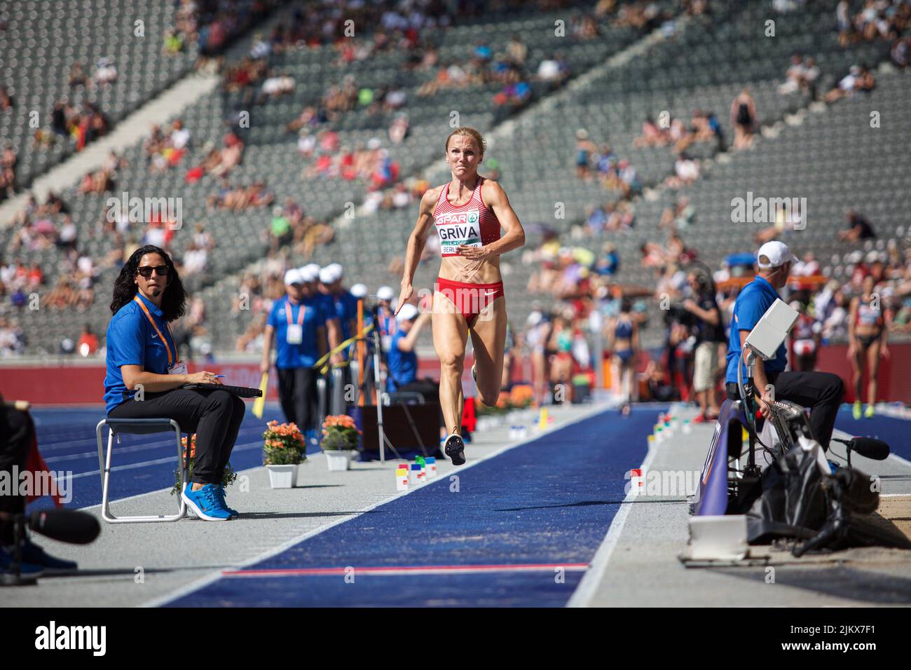 Laura Griva participating in the long jump at the European Athletics ...