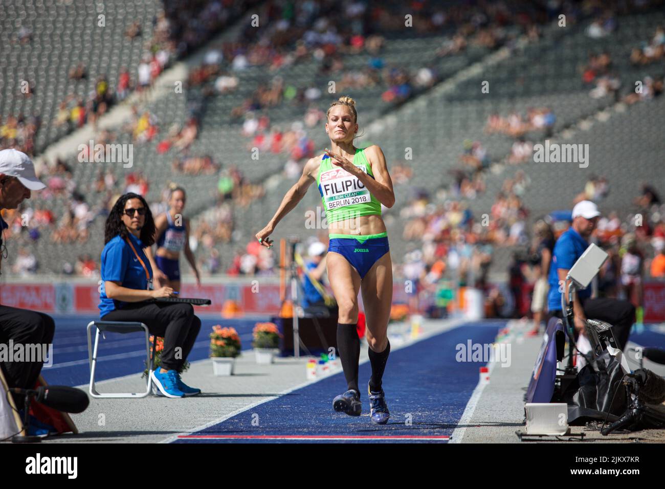 Neja Filipič participating in the long jump at the European Athletics ...