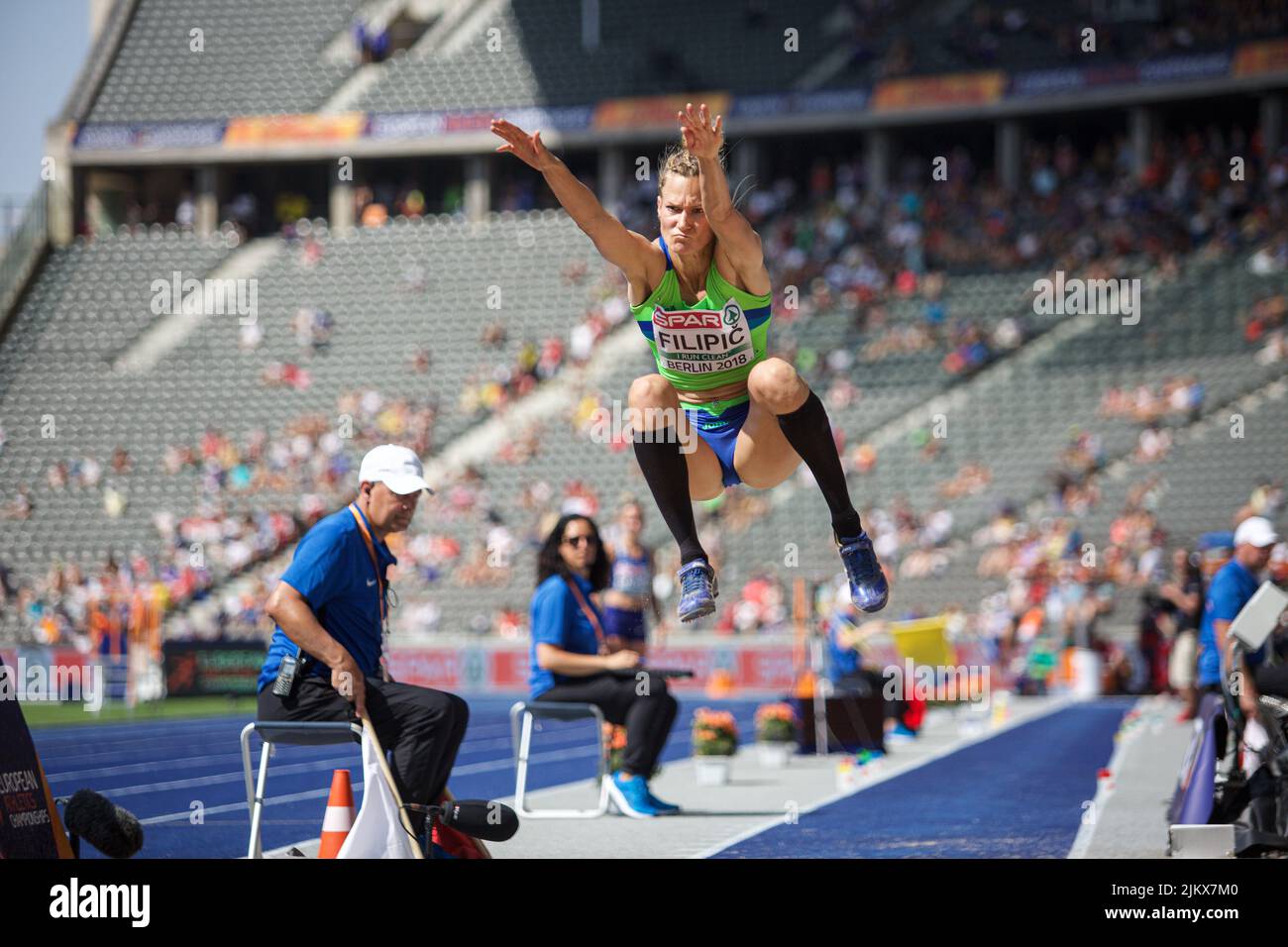 Neja Filipič participating in the long jump at the European Athletics ...