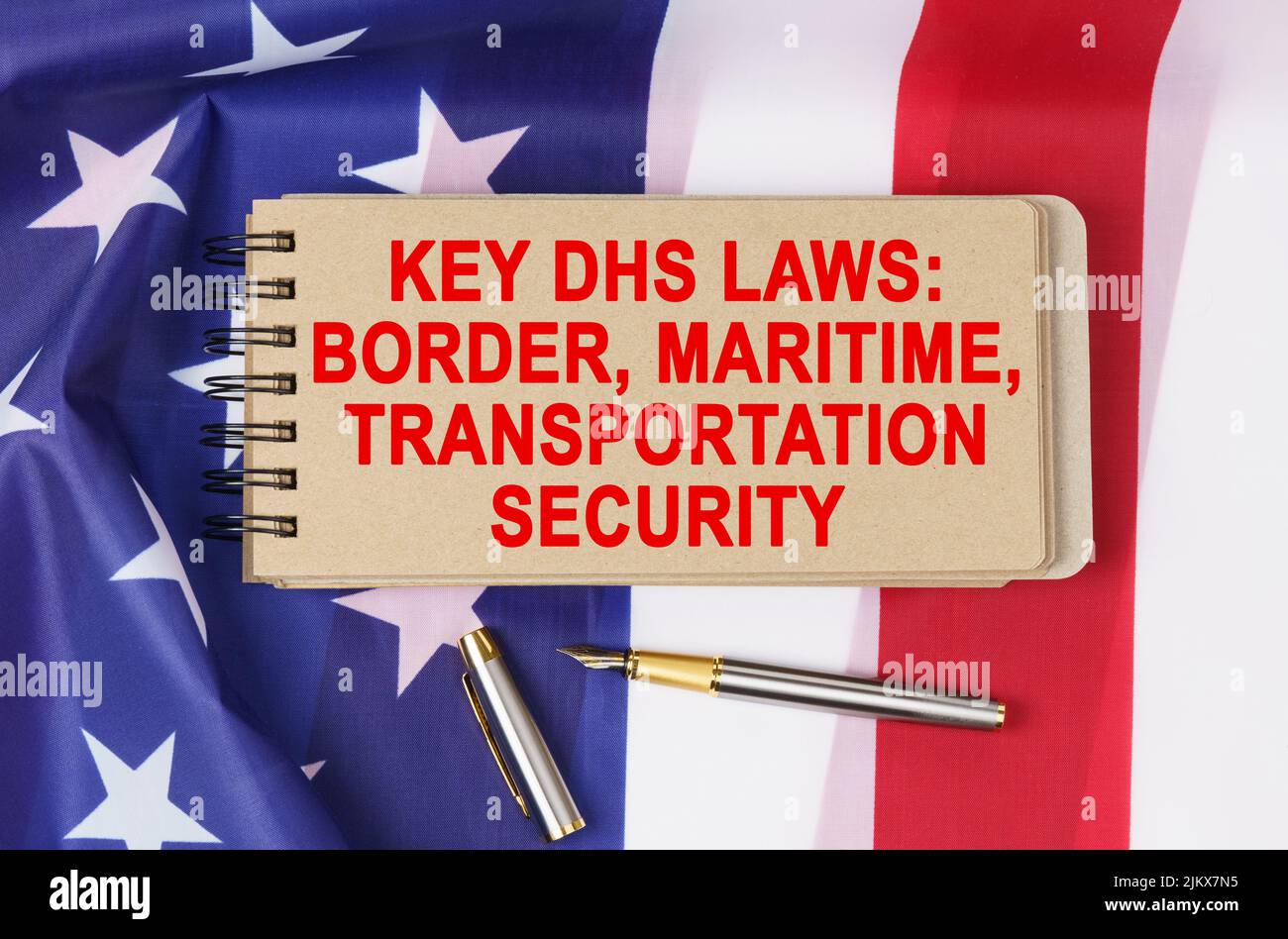 Law and order concept. Against the background of the flag of the United ...