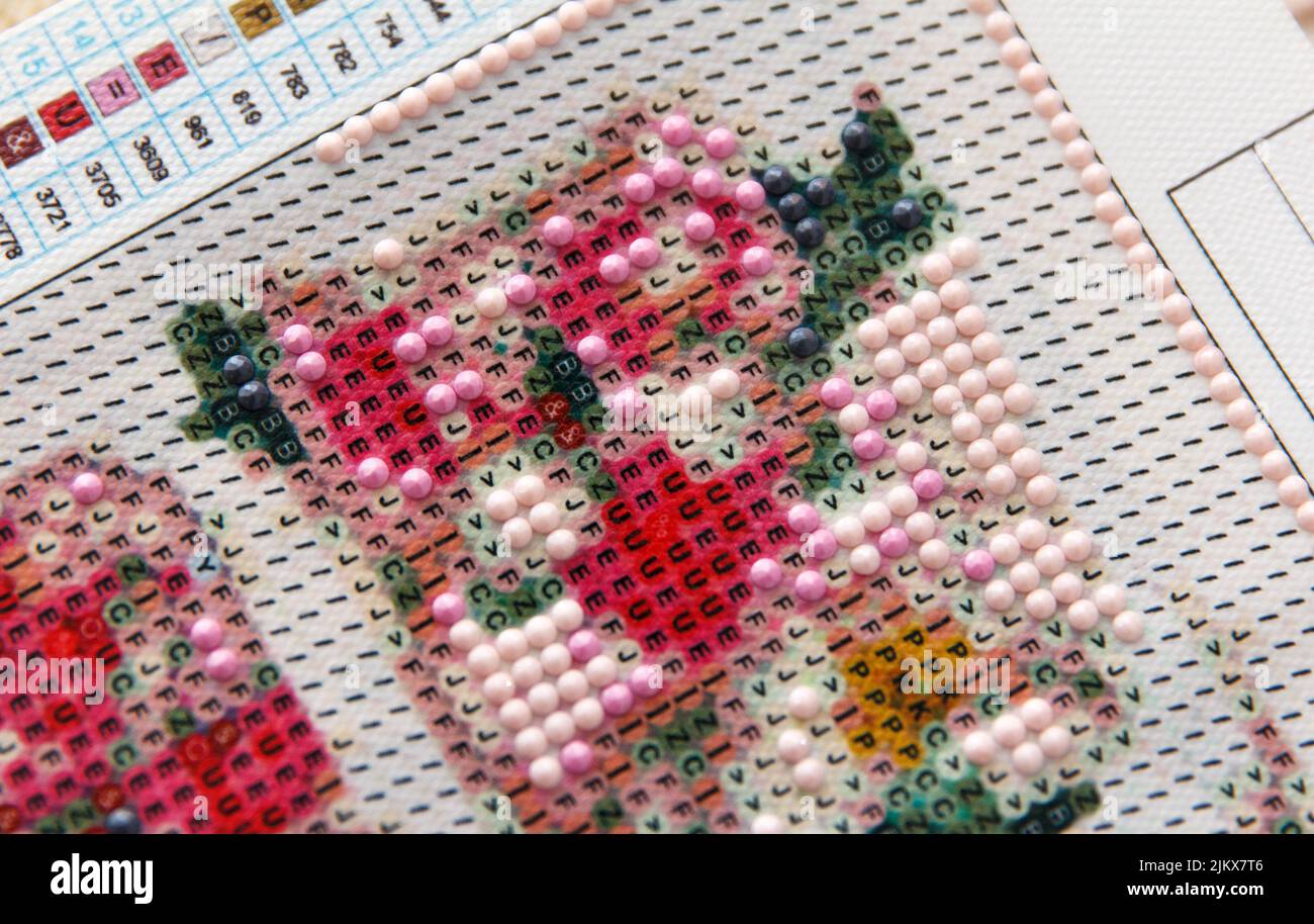 Process of creation of beauty diamond painting 3d from round ...