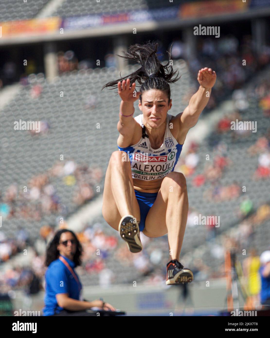 Haido Alexouli participating in the long jump at the European Athletics ...