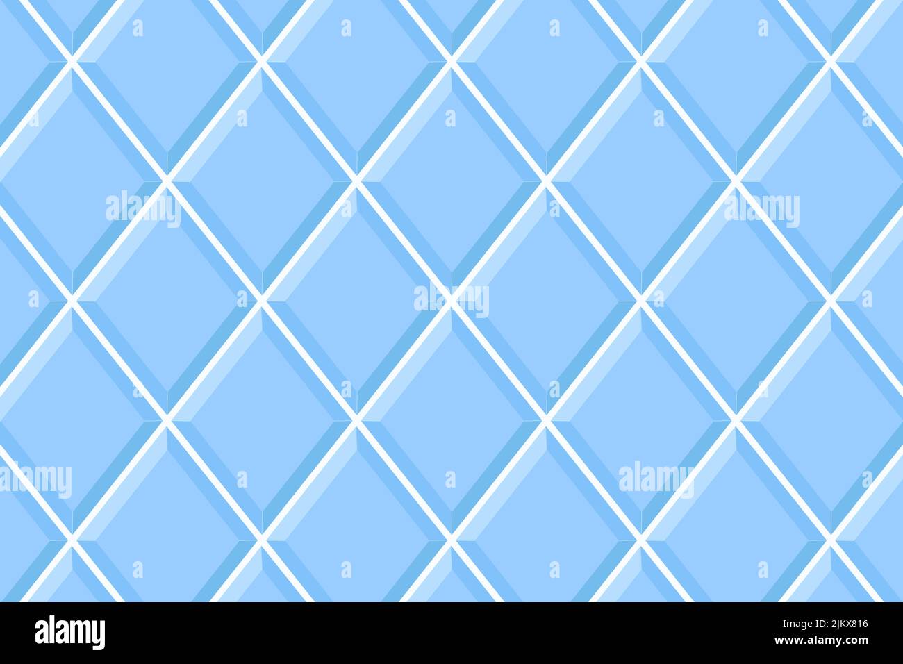 Blue rhombus tile seamless pattern. Interior or exterior diamond mosaic ...