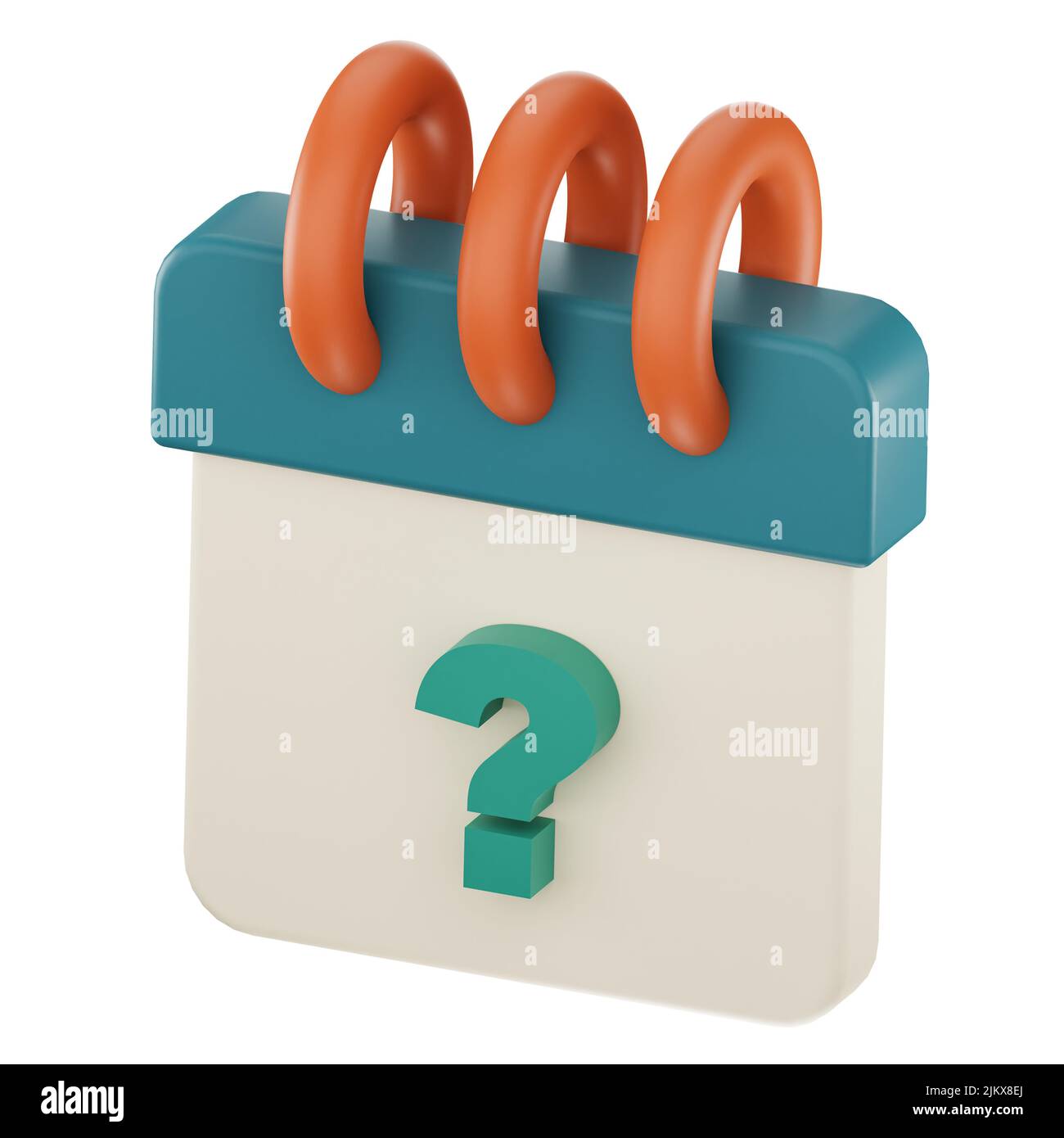 Daily calendar plan icon with question mark ? isolated, 3D render, 3d ...