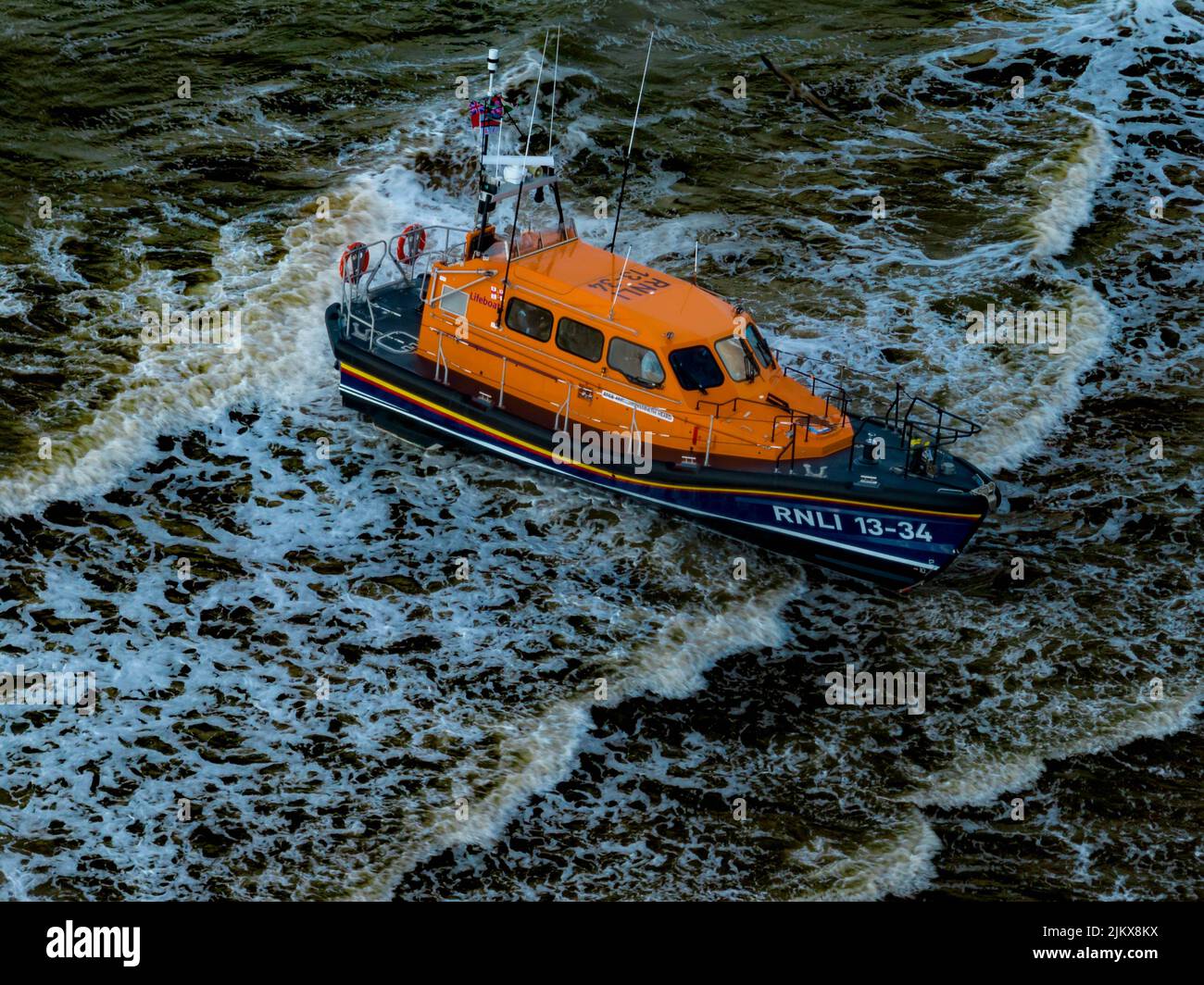 Rhyl RNLI Shannon class lifeboat The Anthony Kenneth Heard, At Seat and ...