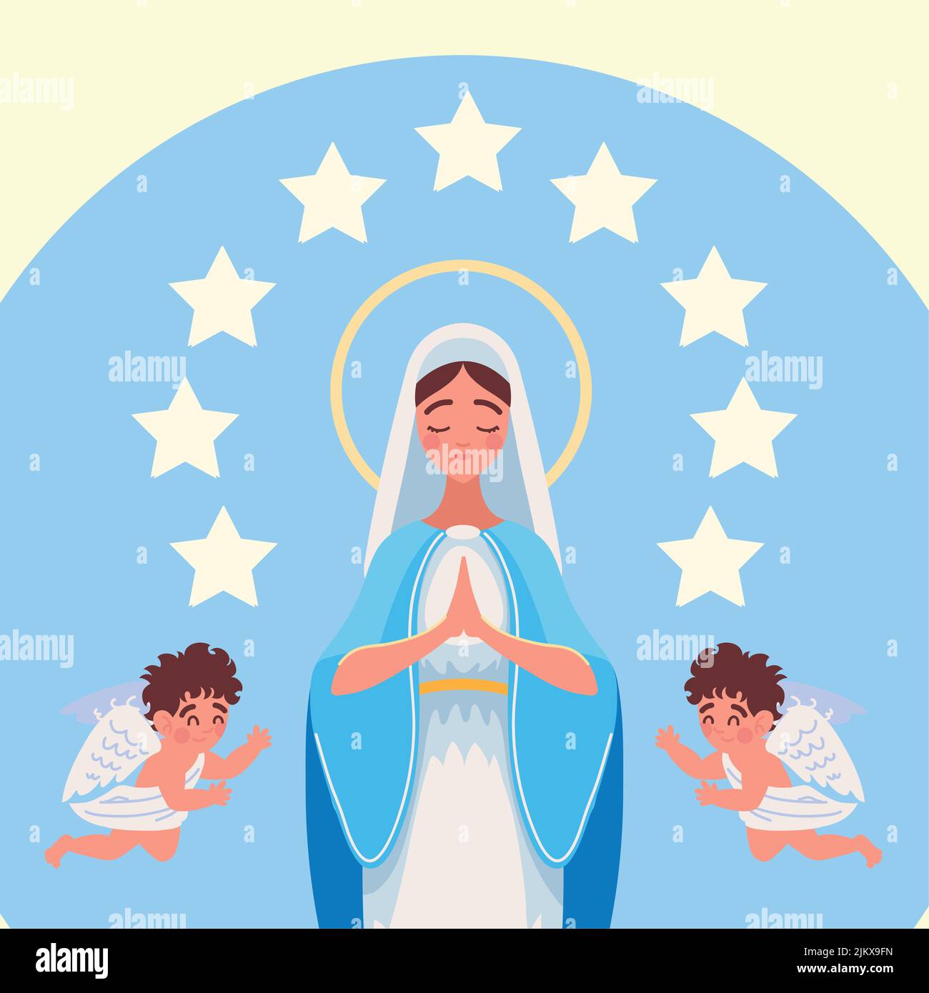 virgin mary and angels Stock Vector Image & Art - Alamy