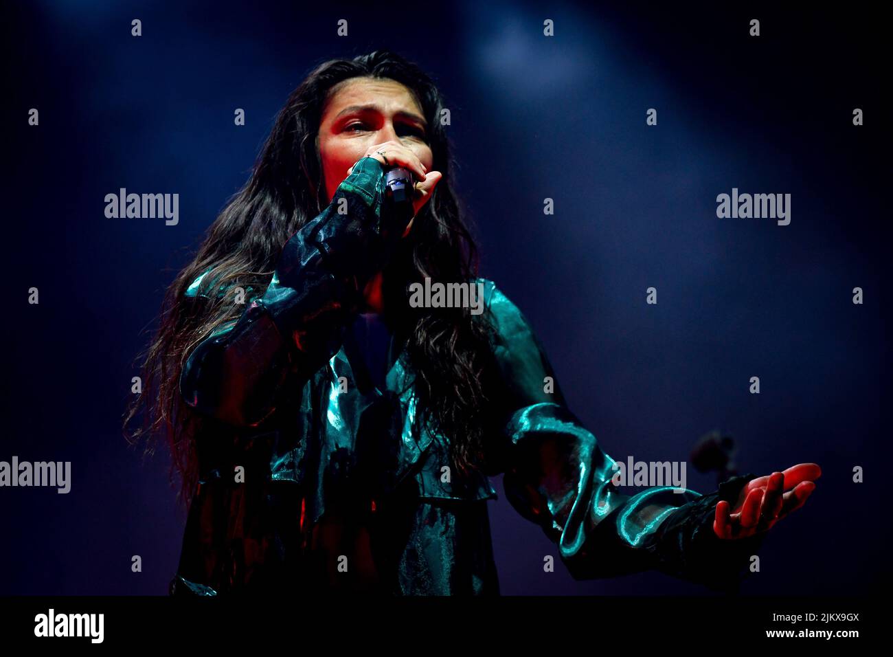 Treviso, Italy. 02nd Aug, 2022. Elisa performing and singing on stage ...