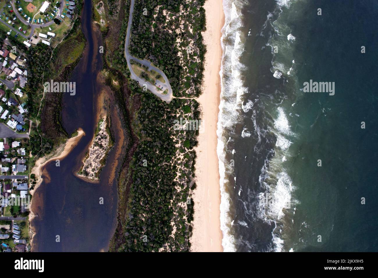 An aerial view of seaside buildings and lagoons Stock Photo - Alamy