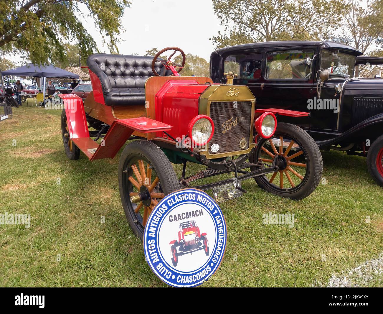 Chascomus, Argentina - Apr 9, 2022: Old red Ford Model T roadster Tudor ...