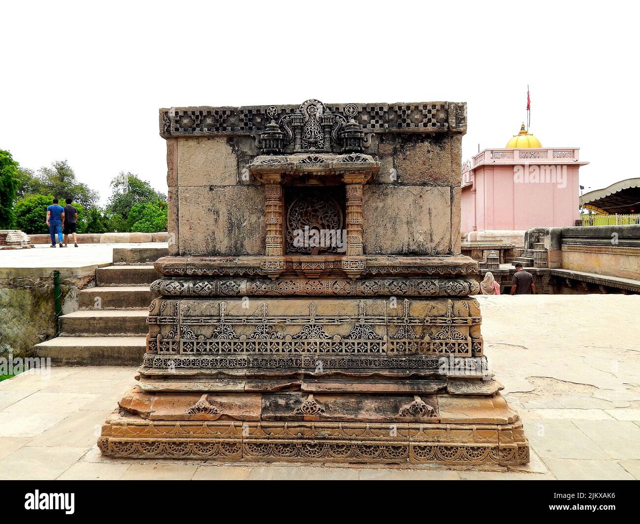 A small building with carvings in Adalaj Stepwell in Ahmedabad, Gujarat ...