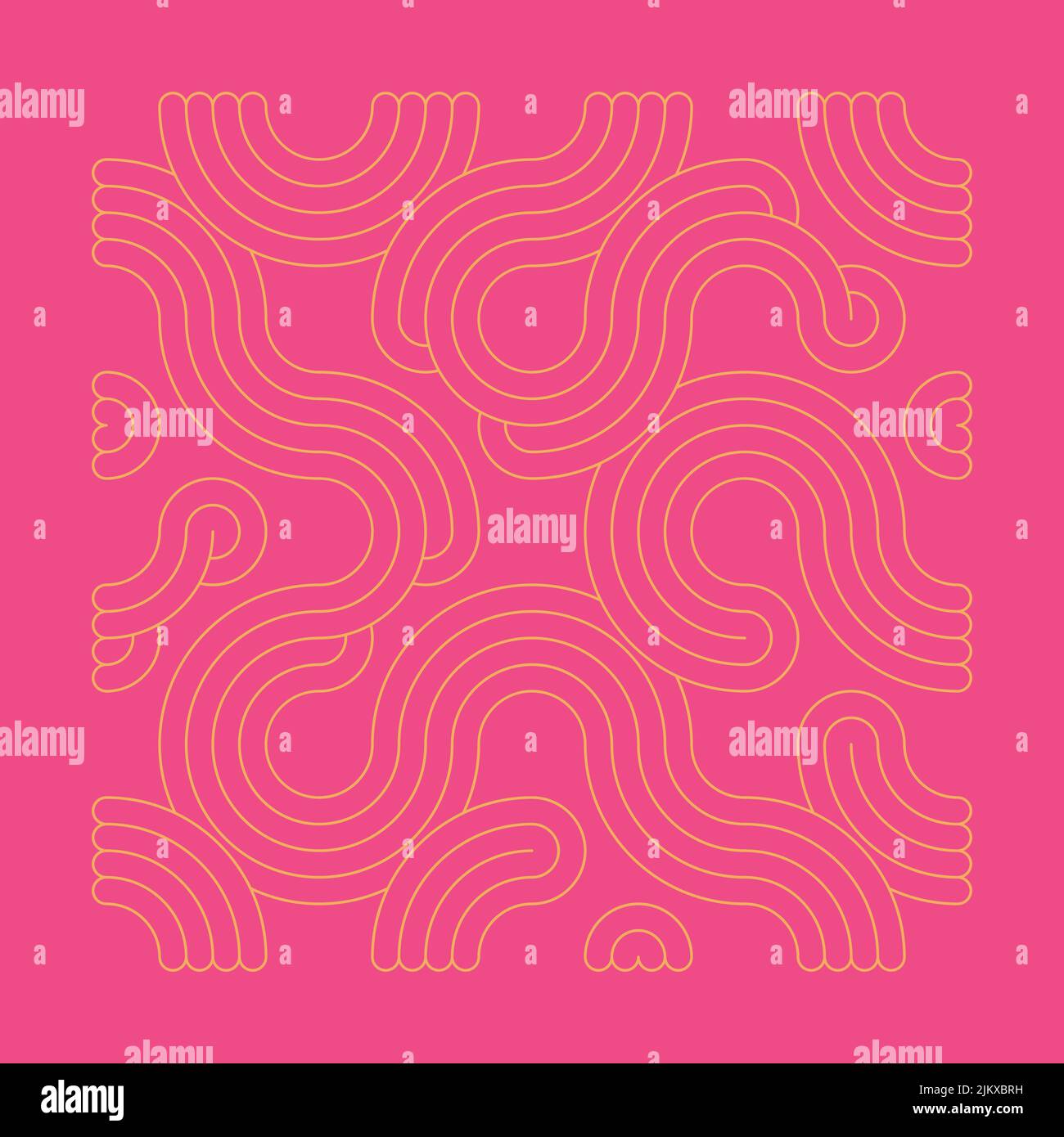 Random Color Rounded Truchet Tiling Illustration Stock Vector Image